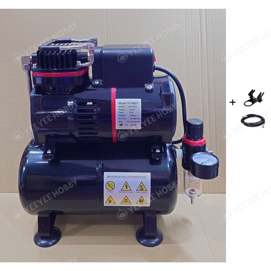 MÁY NÉN KHÍ KHÔNG DẦU TC-862T DOUBLE FAN AIR COMPRESSOR SIÊU ÊM VỚI ...