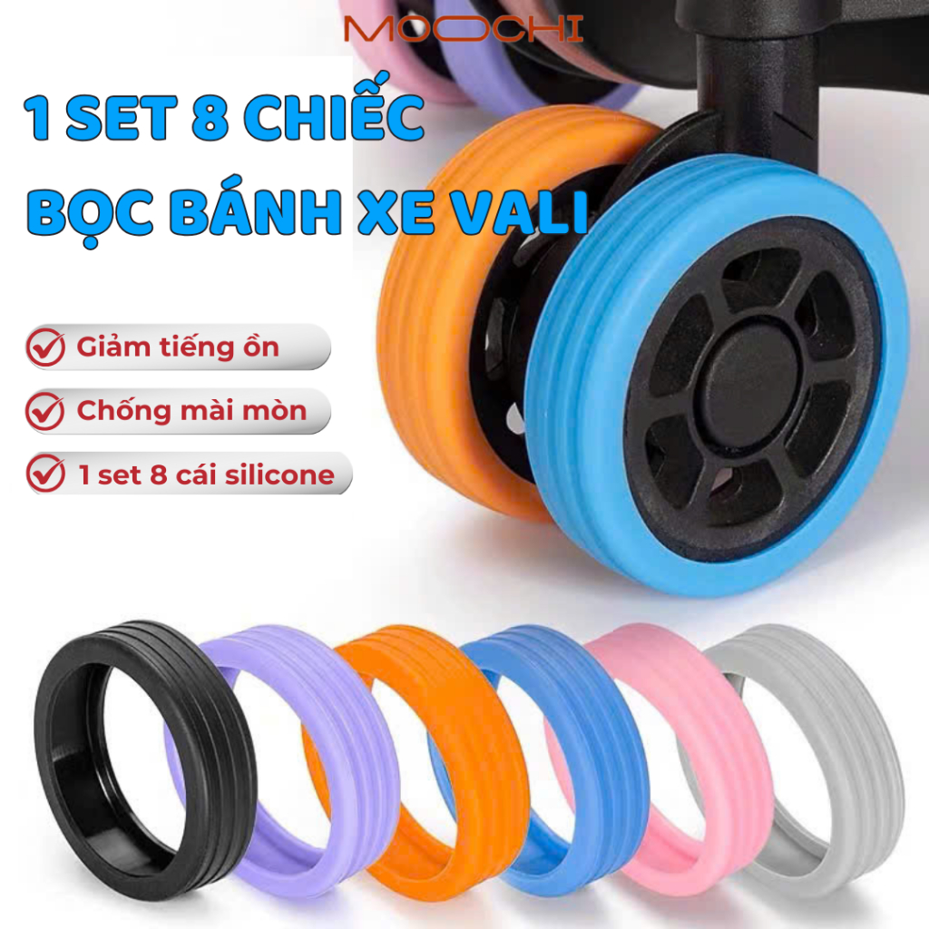 Bọc bánh xe vali hành lý du lịch chất liệu silicone cao cấp giúp giảm ...