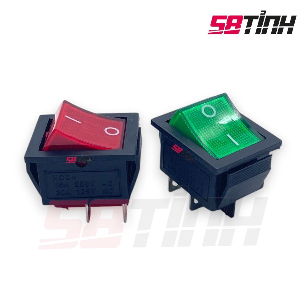Công Tắc Bập Bênh KCD4 4 Chân 6 Chân có Đèn 16A 250V công tắc nguồn Bật Tăc | Shopee Việt Nam