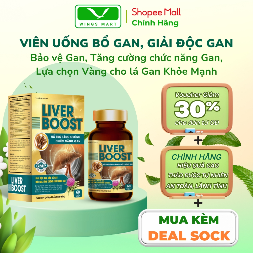 Viên Uống Bổ Gan LIVER BOOST Giải Độc Gan, Mát Gan, Tăng Cường Chức ...
