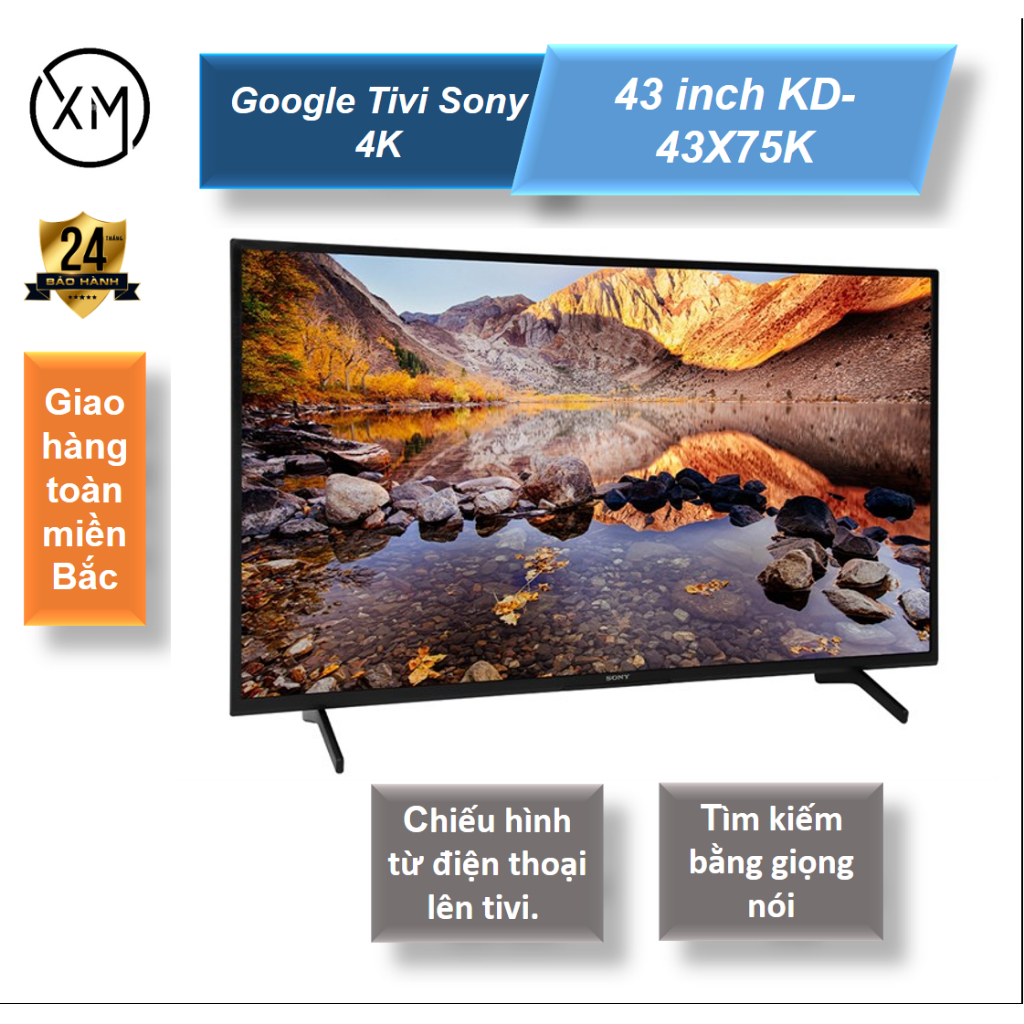 Google Tivi Sony 4K 43 inch KD-43X75K | Shopee Việt Nam