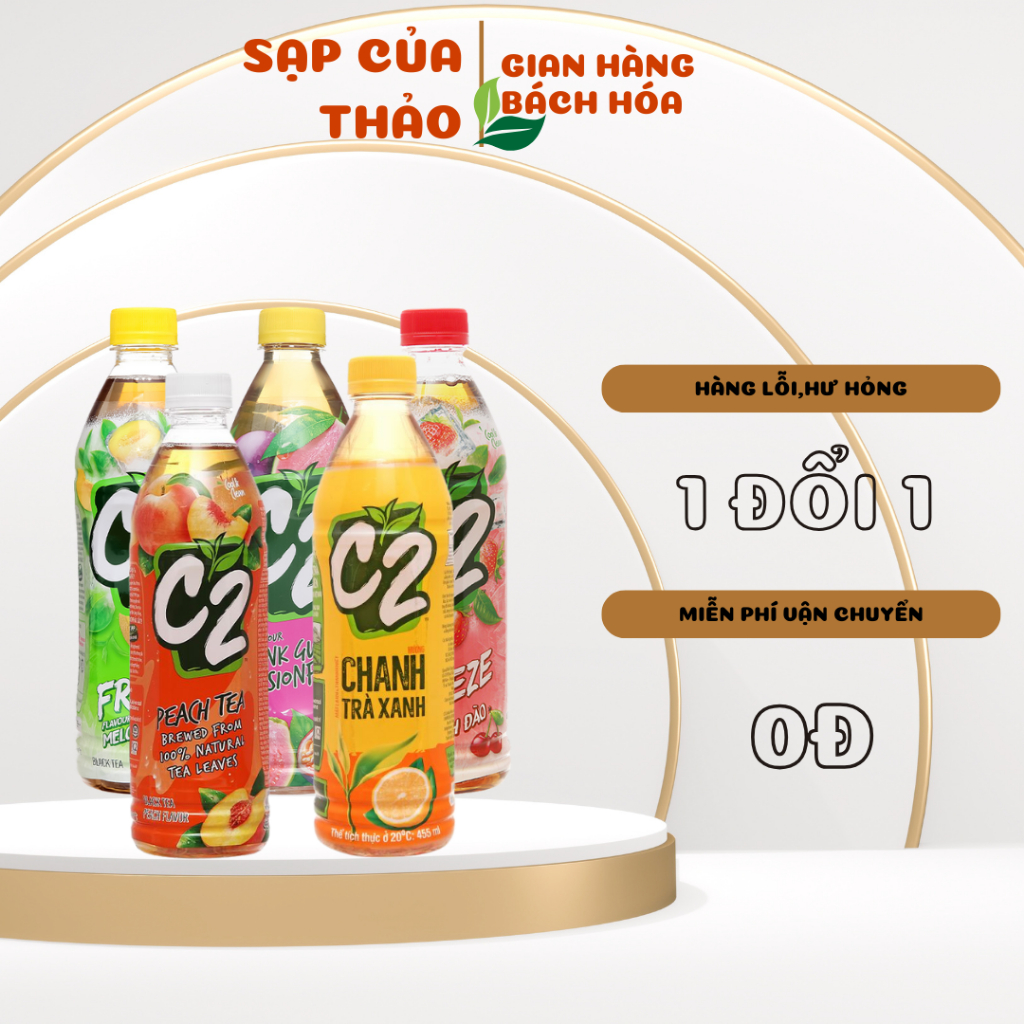 24 chai - C2 trà xanh hương chanh tuyết bạc hà Freeze/ C2 Đào/ C2 Chanh ...