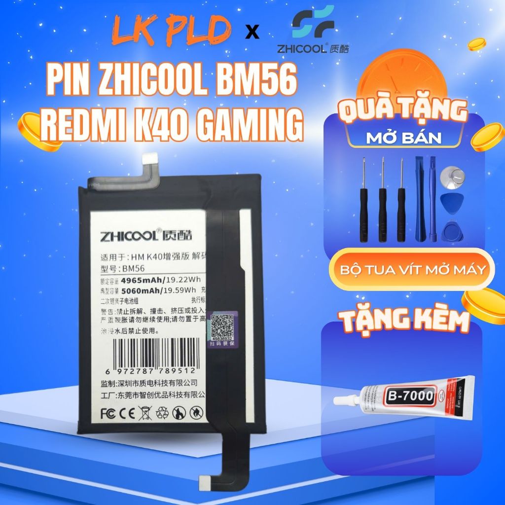 Pin K40 Gaming hãng Zhicool, Mã pin BM56, Dung Lượng 5065mAh,Tặng kèm ...