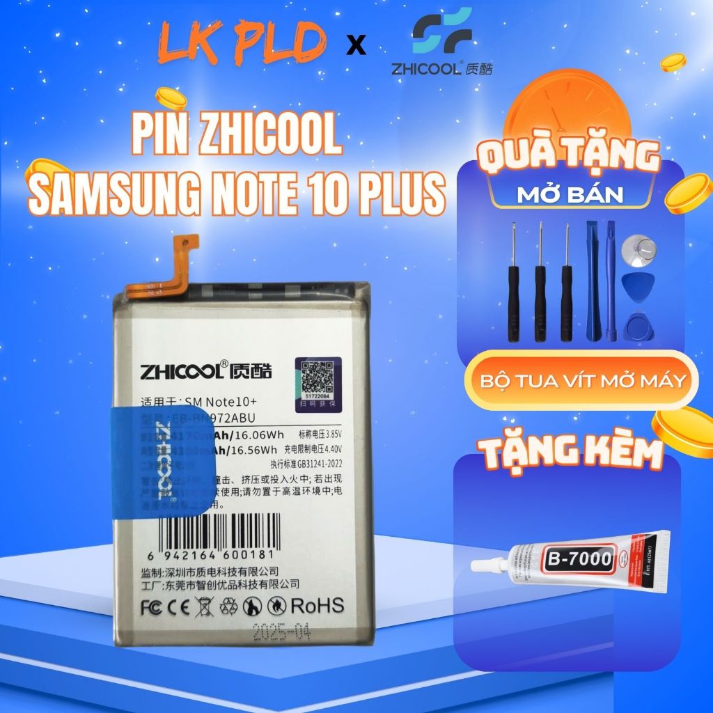 Pin Note 10 Plus Và Note 10 zin hãng và Zhicool, Pin Samsung Note 10 ...