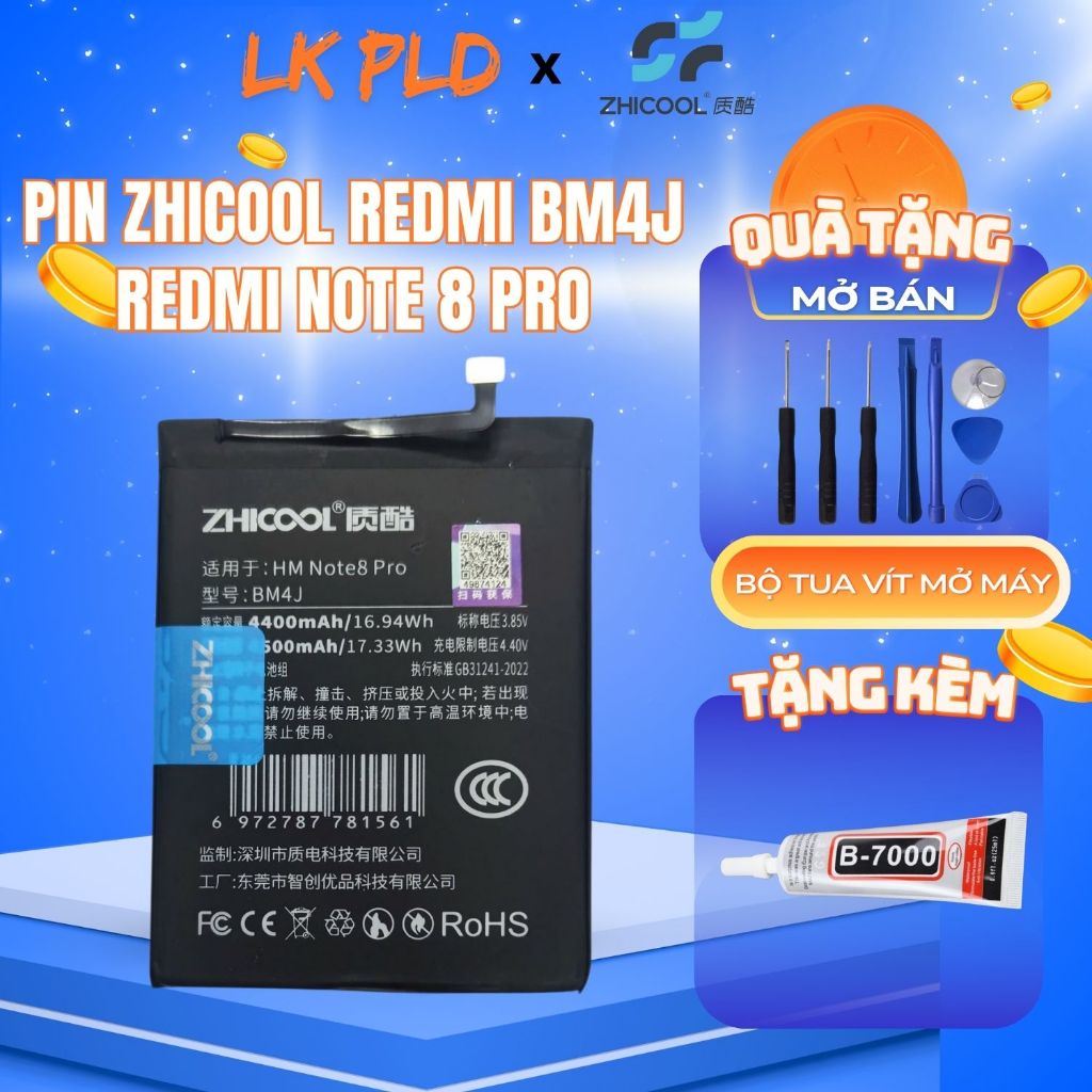 Pin Redmi Note 8 Pro zin và Zhicool, Mã pin BM4J, Dung lượng 4500mAh ...
