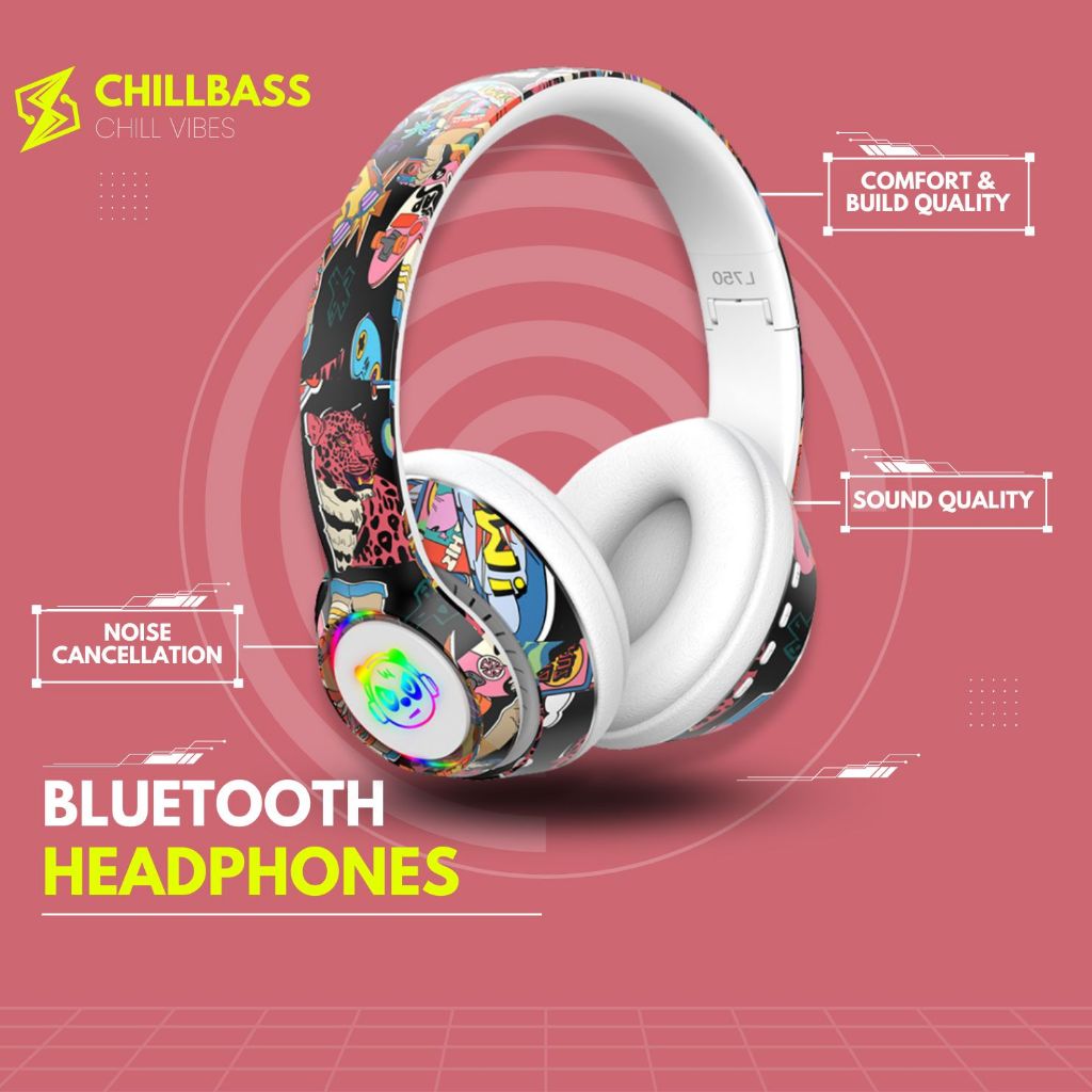 Tai Nghe Chụp Tai ChillBass L750 Bluetooth , Headphone Bluetooth 5.1 Giảm Nhiễu Chống Ồn PIN 24h ...