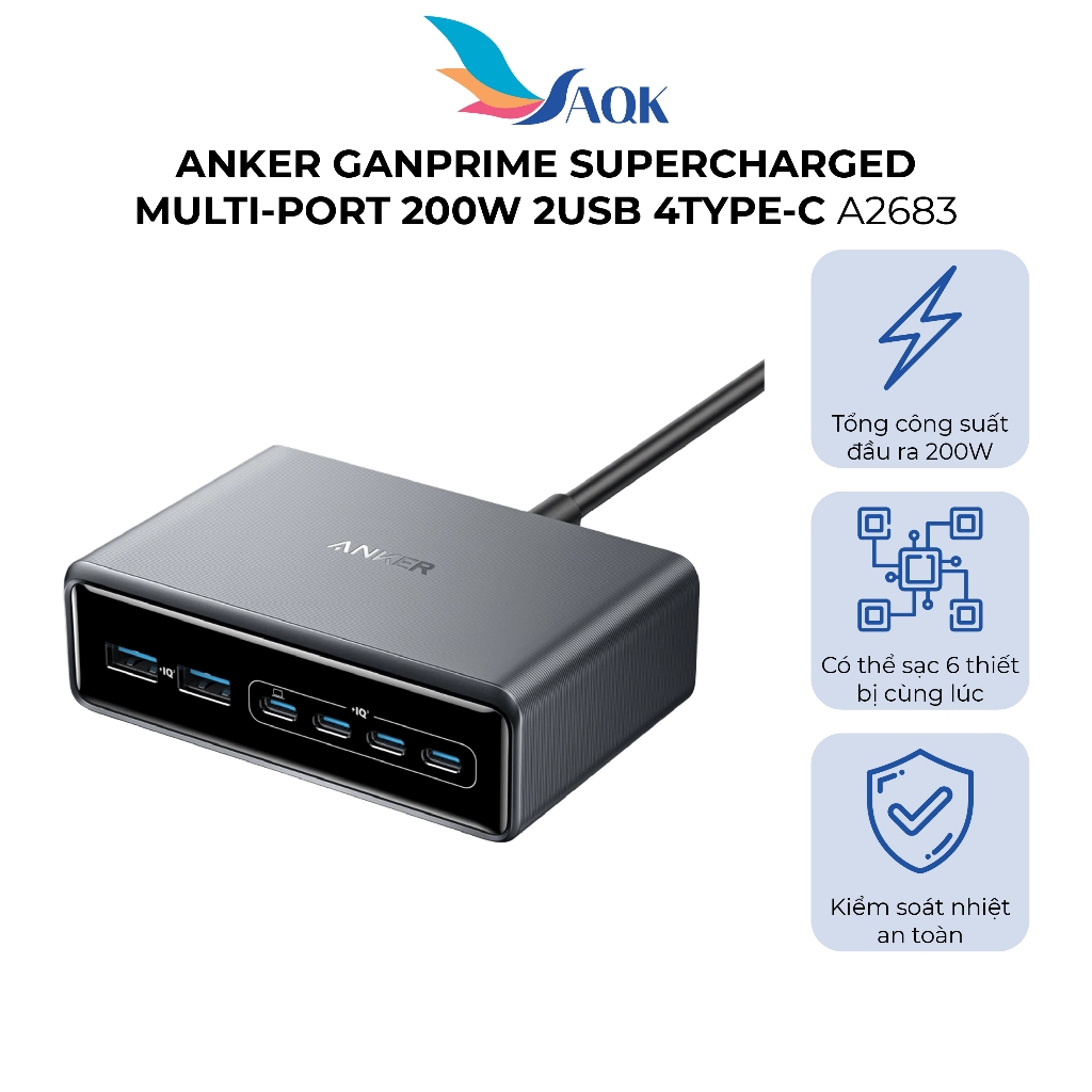 Bộ sạc nhanh Anker GaNPrime Supercharged Multi-Port Desktop Charging ...