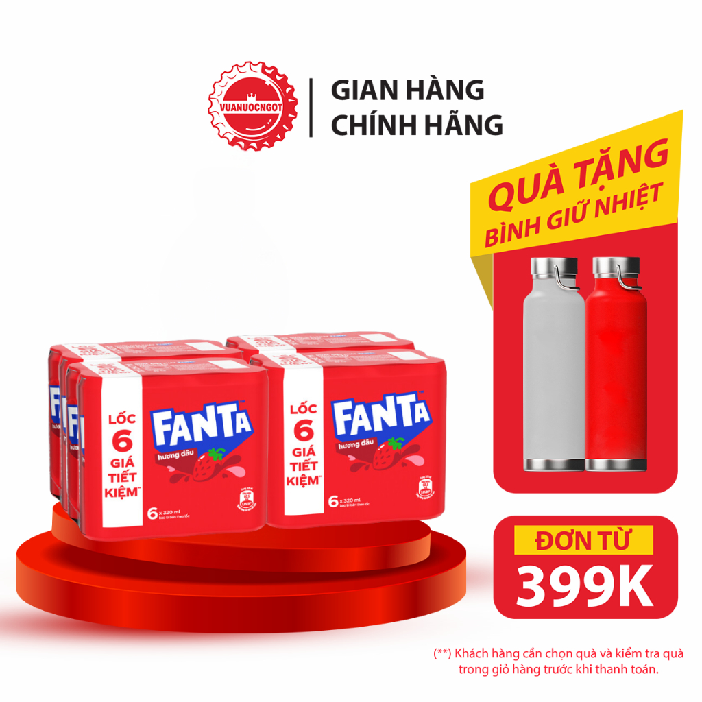 Lốc 24 Lon Nước Giải Khát Có Gas Fanta Hương Dâu 320ml/Lon Sale 5.5 Coca-Cola | Shopee Việt Nam
