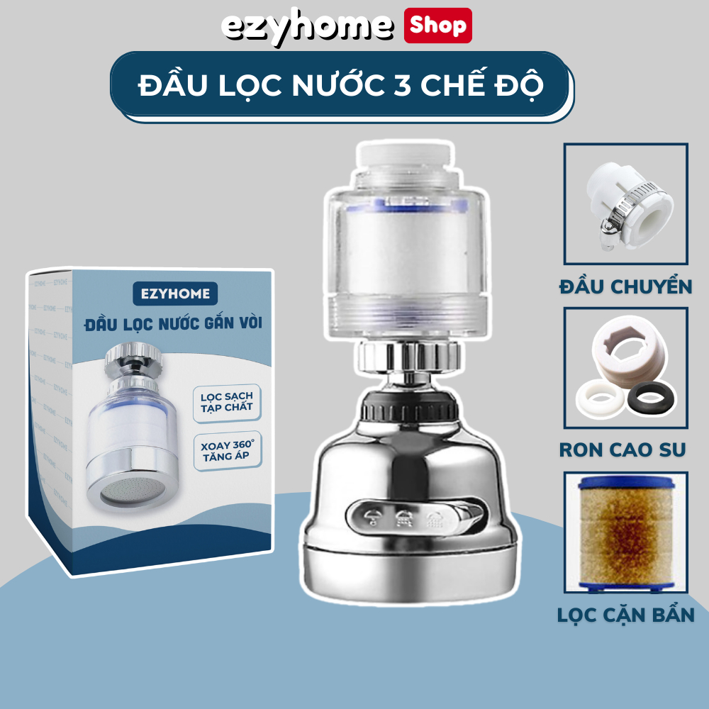 Đầu Lọc Nước Tại Vòi 3 Chế Độ Xả Lọc Sạch Cặn Bẩn, Tạp Chất Trong Nước Vòi EB028 EZYHOME ...