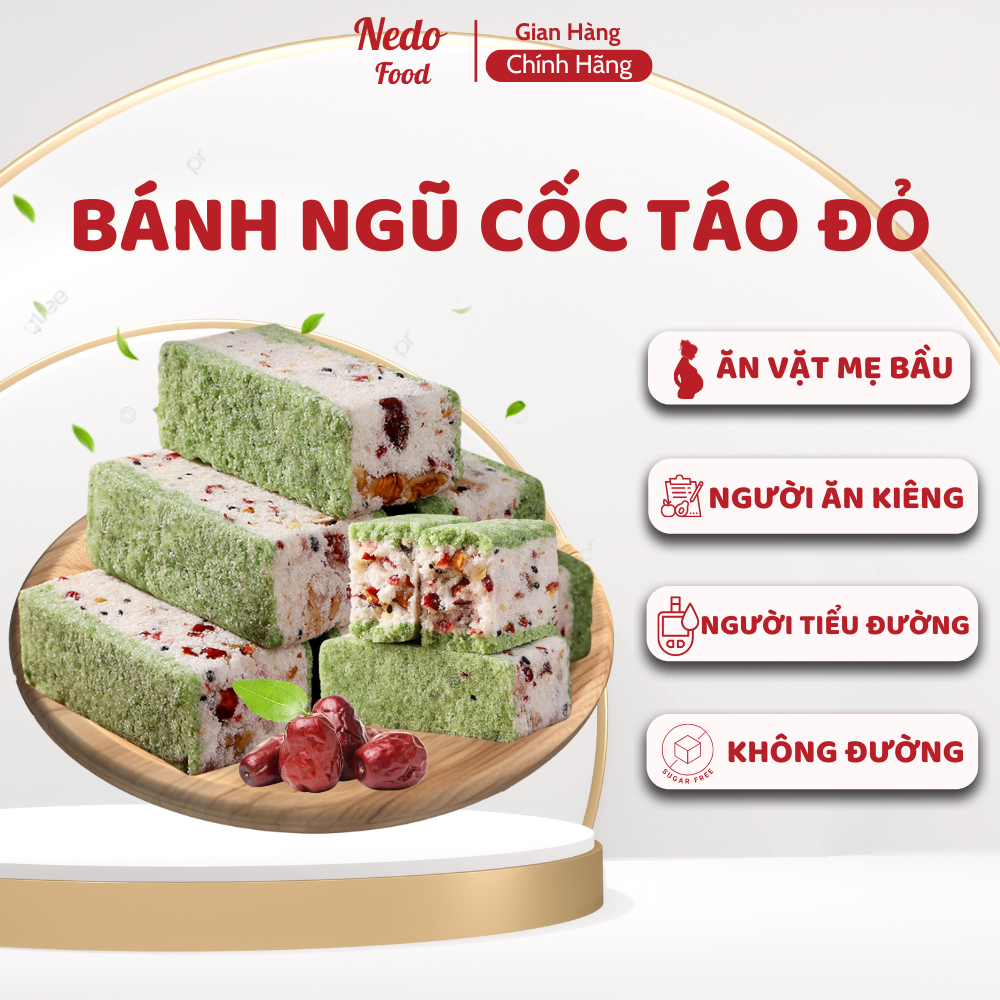 Bánh Ngũ Cốc Matcha Táo Đỏ Nedo Food Không Đường Vị Ngọt Dễ Ăn Dẻo Mềm ...