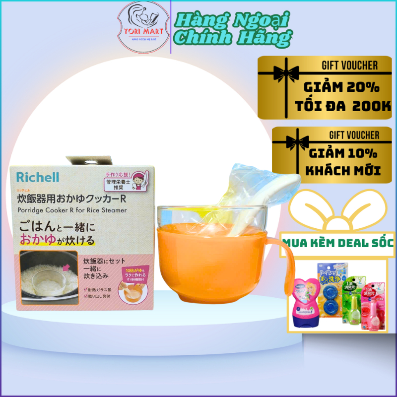 [Hỏa Tốc HN] Bộ cốc nấu cháo và cơm nát trong nồi cơm điện Richell Nhật | Shopee Việt Nam