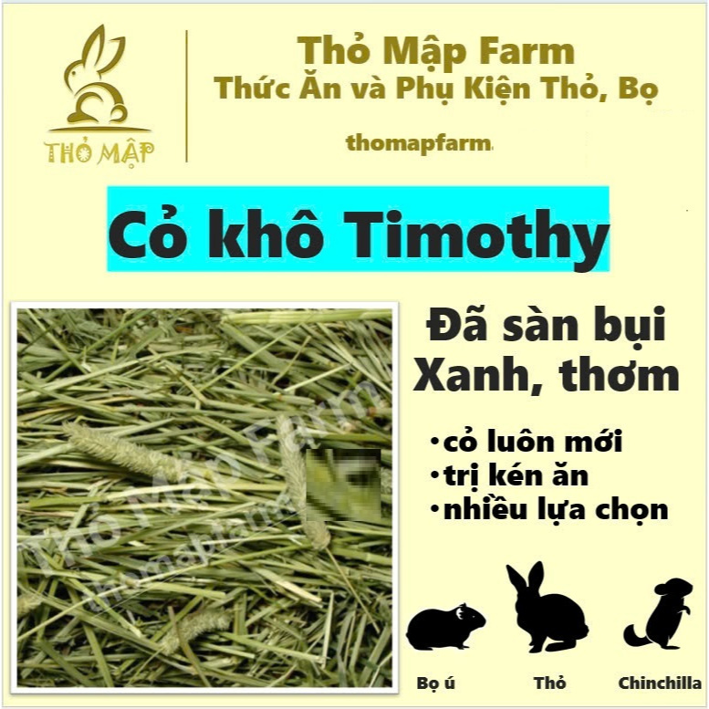 [CỎ MỚI 14/6] Cỏ khô Timothy cho Thỏ, Bọ Ú túi 500g, 1KG, 1st cut, 2nd ...
