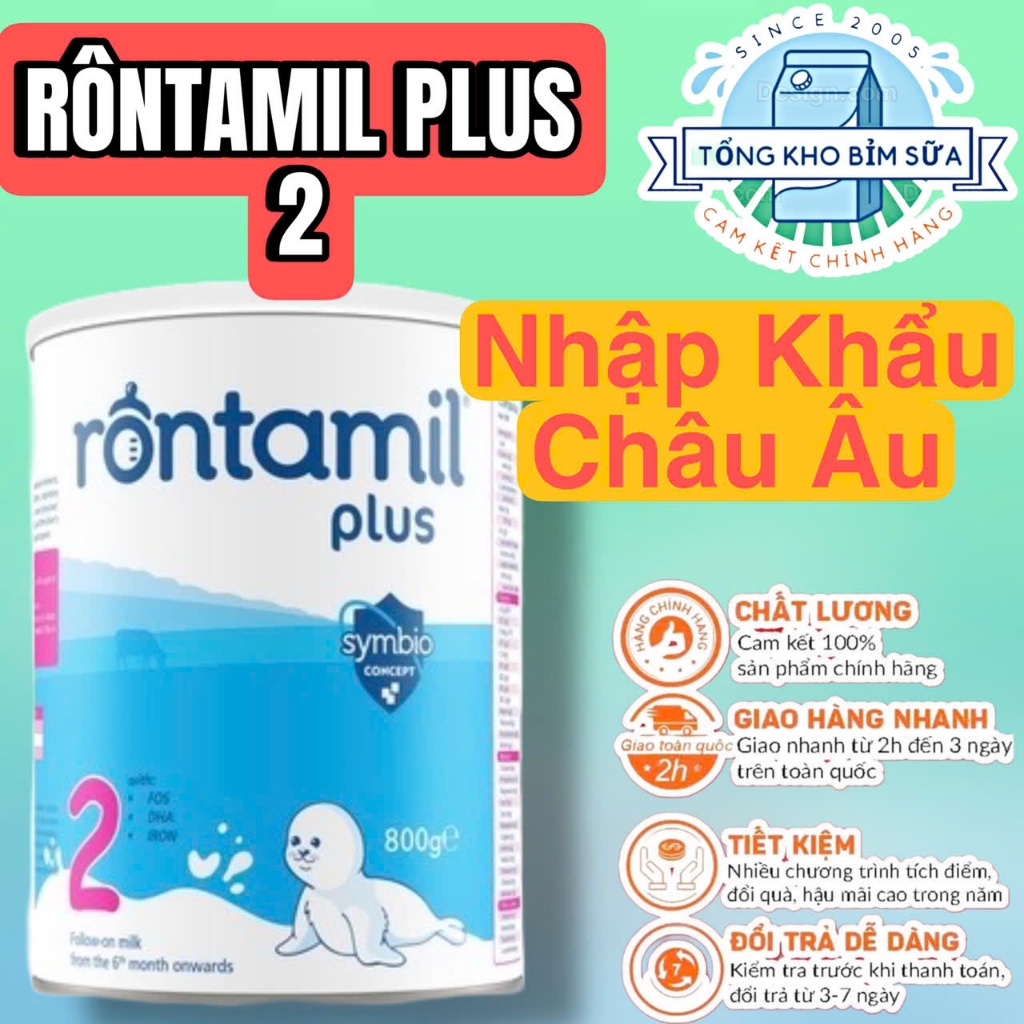 Sữa Bột Rontamil Plus Số 2 800Gr - Nhập Khẩu Nguyên Lon Từ Pháp, Hỗ Trợ ...