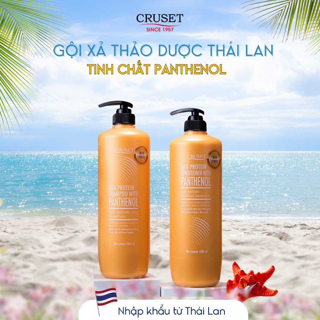 Dầu Gội Xả Thảo Dược Thái Lan Cruset Chiết Xuất Panthenol Chăm Sóc Tóc Chuyên Sâu 1000ml ...