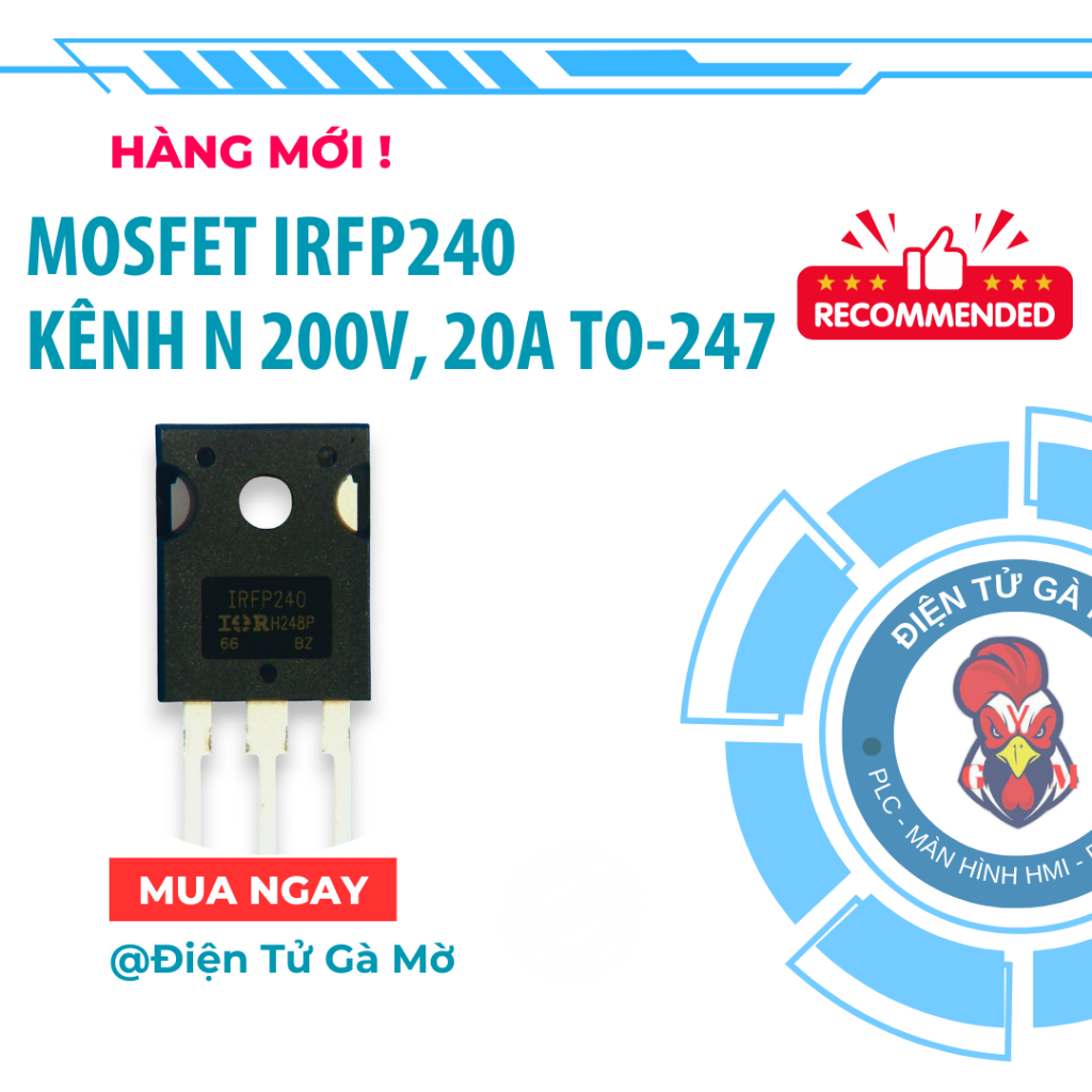 [1 CON] Mosfet Amply N-Channel Kênh N IRFP240 200V, 20A TO-247 Mới Nhập Khẩu | Shopee Việt Nam