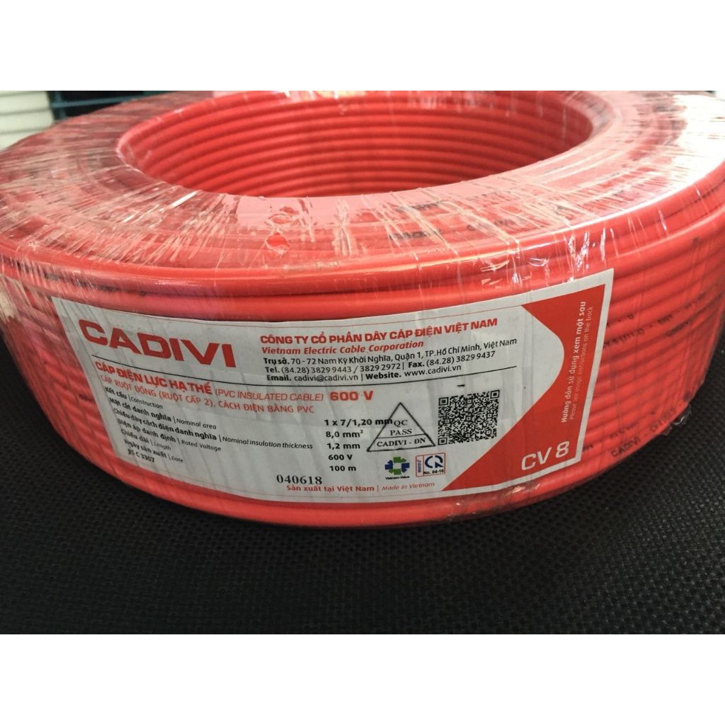 Dây điện Cadivi CV 8.0 mm2 chính hãng | Shopee Việt Nam
