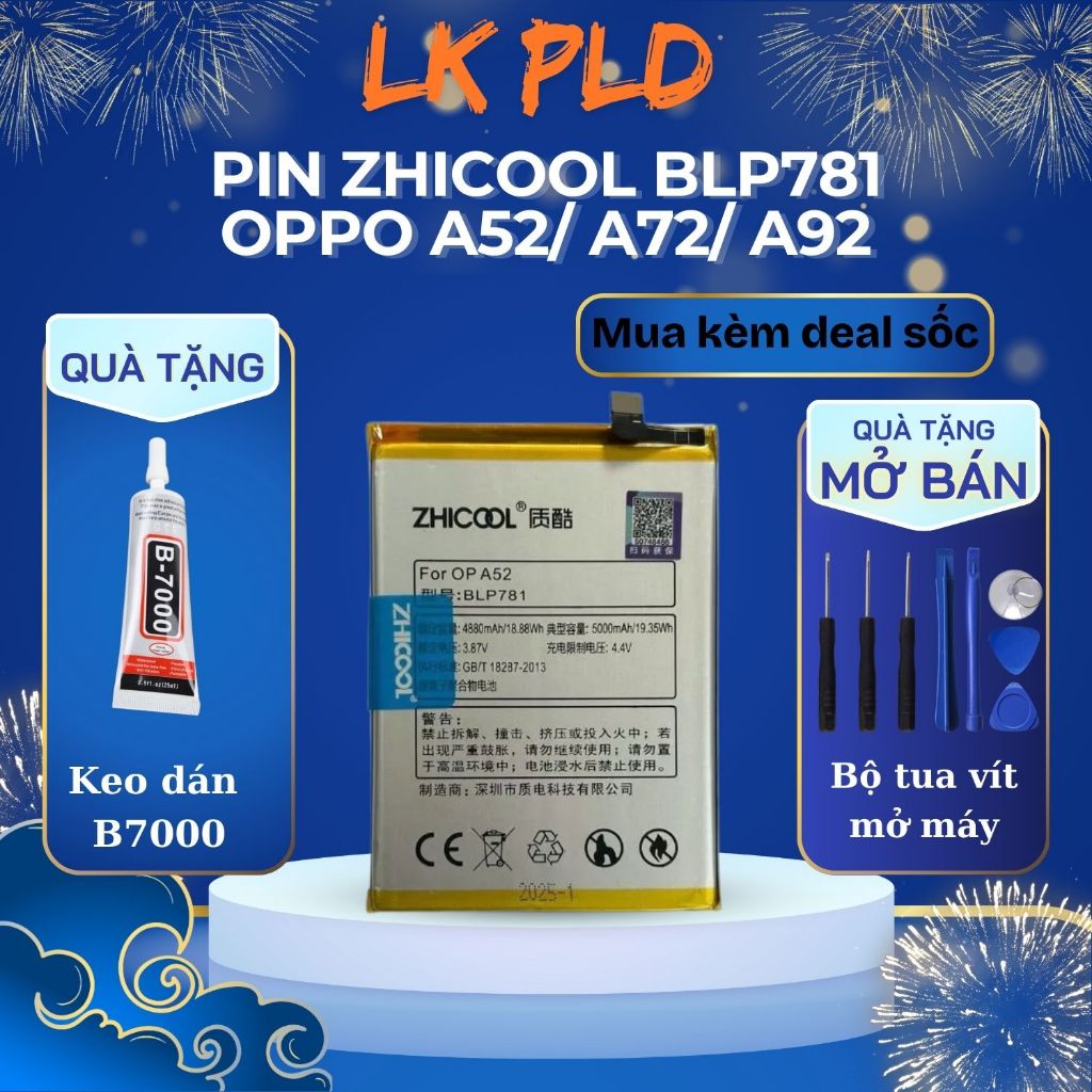 Pin Oppo A92/ A52/A72 hãng Zhicool dung lượng 5000mAh, Mã pin Oppo A92 ...