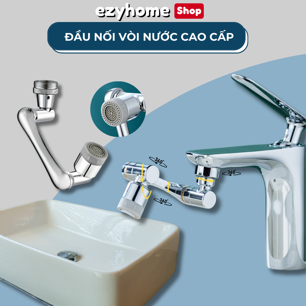 Đầu Vòi Tăng Ap Lavabo Đầu Nối Vòi Rửa Lavabo Xoay 1080 Độ Cao Cấp ET005A EZYHOME | Shopee Việt Nam
