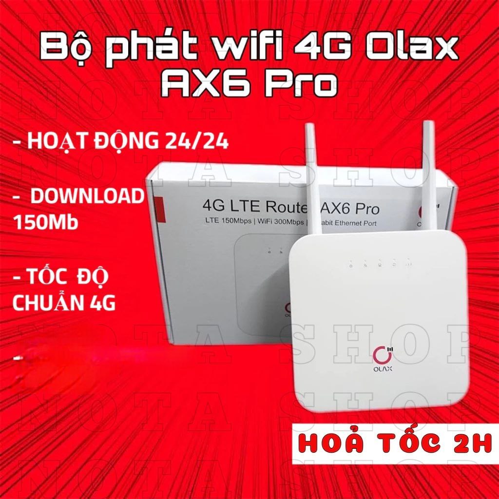 Bộ Phát Wifi Từ Sim 4G Olax Ax6 Pro 300Mb Router 4G và 2 anten phát wifi ngay cả khi cúp điện ...