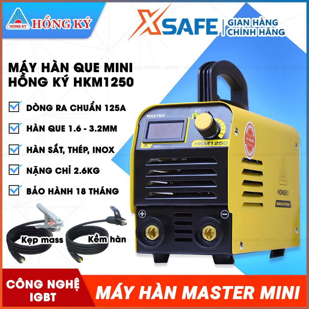 Máy hàn mini Hồng Ký HKM1250 dòng ra chuẩn 125A, hàn que 1.6-3.2mm ...