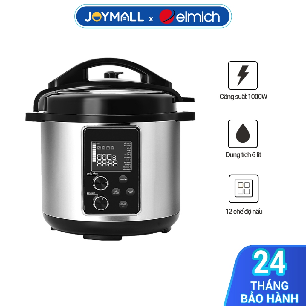 Nồi áp suất điện tử đa năng lòng nồi inox Elmich 6L PCE-9000, Hàng ...