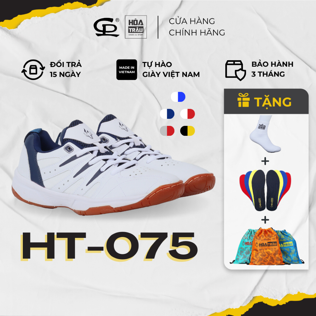 Giày Cầu Lông Hỏa Trâu HT-075 bộ đệm EVA êm ái, giảm chấn cho mọi bước chân trên sân cầu ...