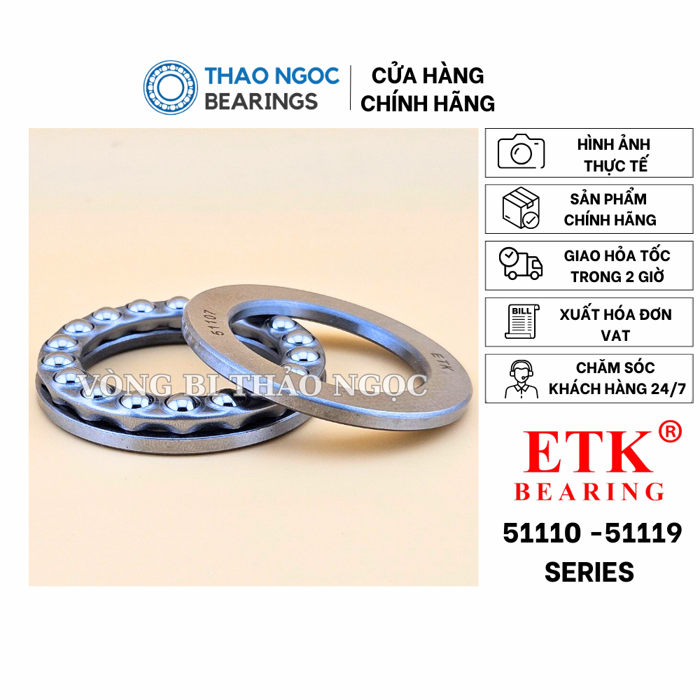 Vòng bi Thảo Ngọc bạc đạn chà, tỳ 51110 51111 51112 51113 51114 51115 ...