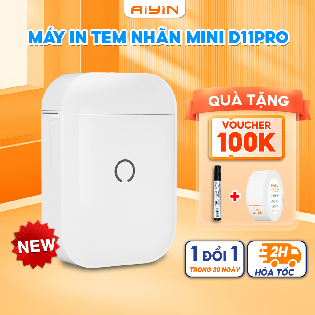 Máy in nhiệt mini cầm tay bluetooth PIKDIK D11 in mã QR, barcode mã ...