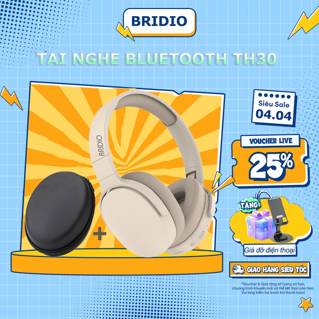 Tai Nghe Bluetooth BRIDIO TH30 Độ trễ Thấp Giảm Tiếng ồn Cho Học Tập ...
