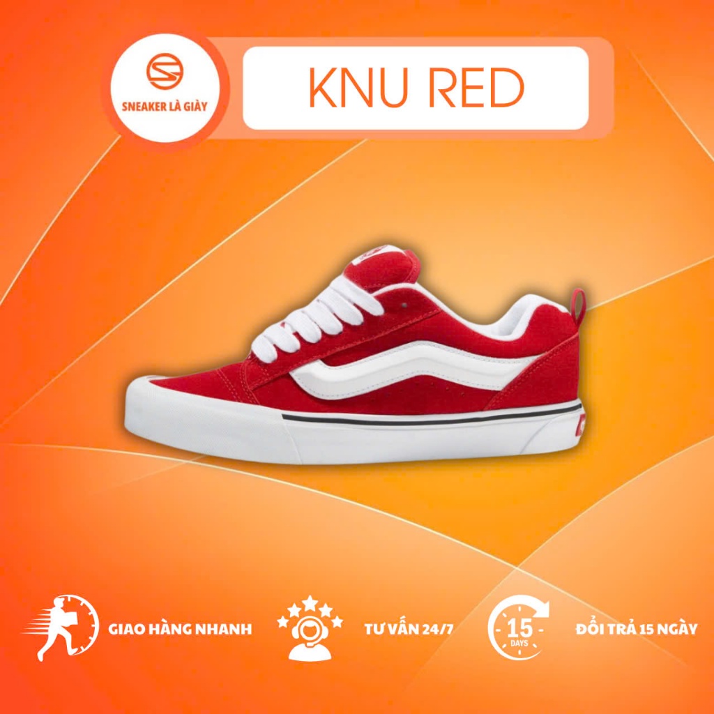 Giày sneaker cổ thấp Knu Skool Red - Fullbox | Shopee Việt Nam
