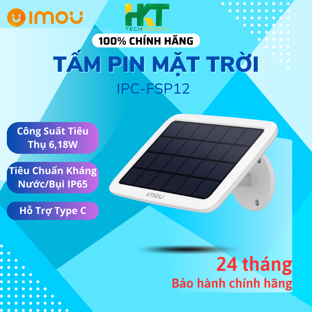 Tấm Pin Năng Lượng Mặt Trời IMOU IPC-FSP12 I Thiết kế nhỏ gọn, dễ lắp đặt - HKT STORE | Shopee ...