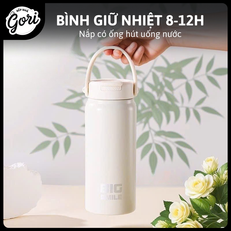 Bình giữ nhiệt HScup 800ml inox 304 giữ nhiệt 8-12 tiếng quai cầm chắc chắc đế chống trượt ...