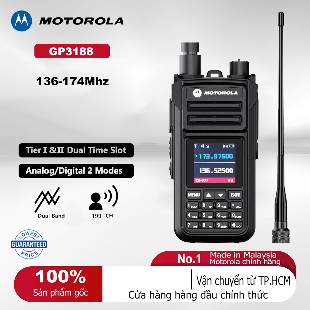 Máy bộ đàm cầm tay Motorola GP3188 chất lượng cao, giá rẻ nhất, tín ...