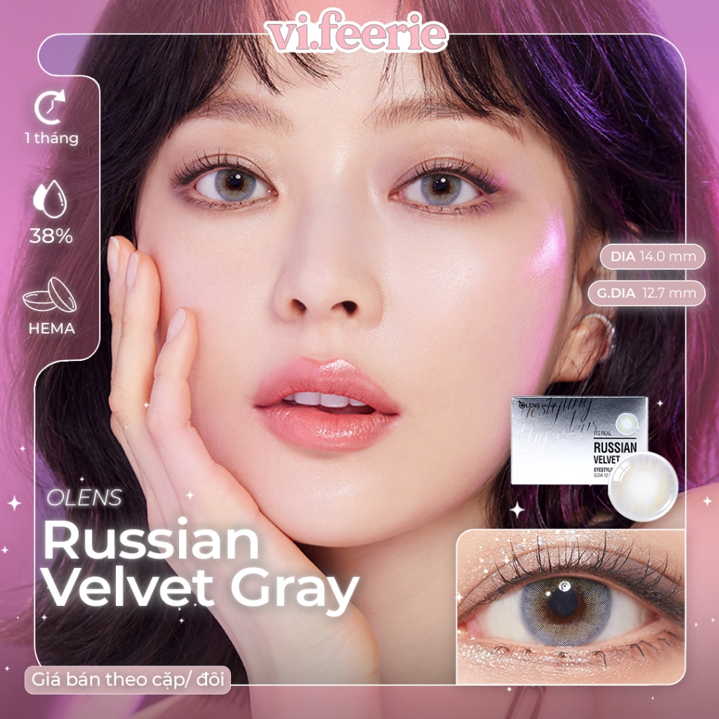 (OLENS) Kính áp tròng (lens) RUSSIAN VELVET GRAY chính hãng - VF Lens ...