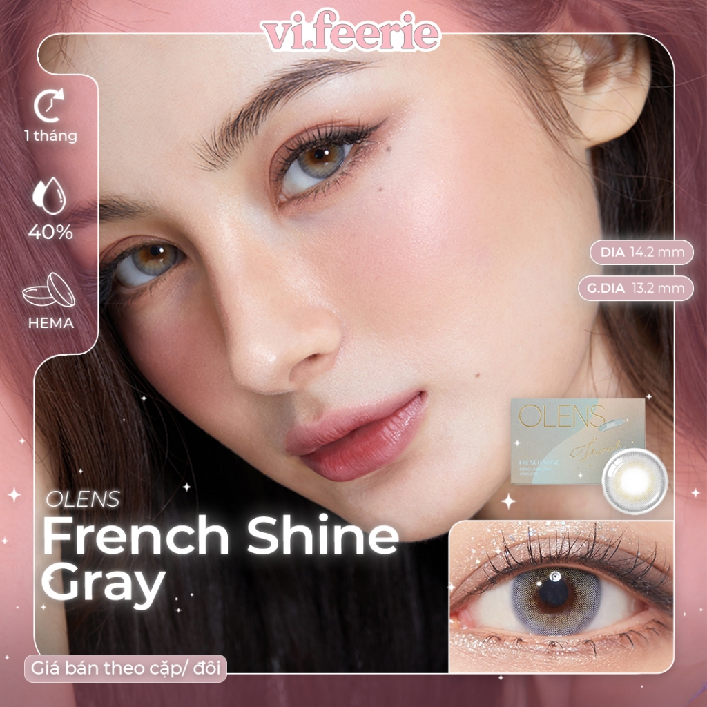 (OLENS) Kính áp tròng (lens) FRENCH SHINE GRAY chính hãng - VF Lens | Shopee Việt Nam