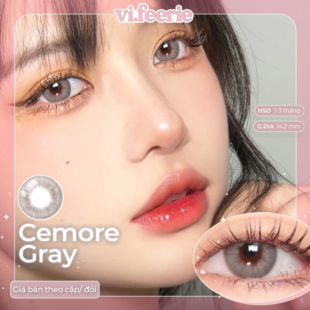 Kính áp tròng (lens) xám Cemore Gray full độ-VF Lens | Shopee Việt Nam