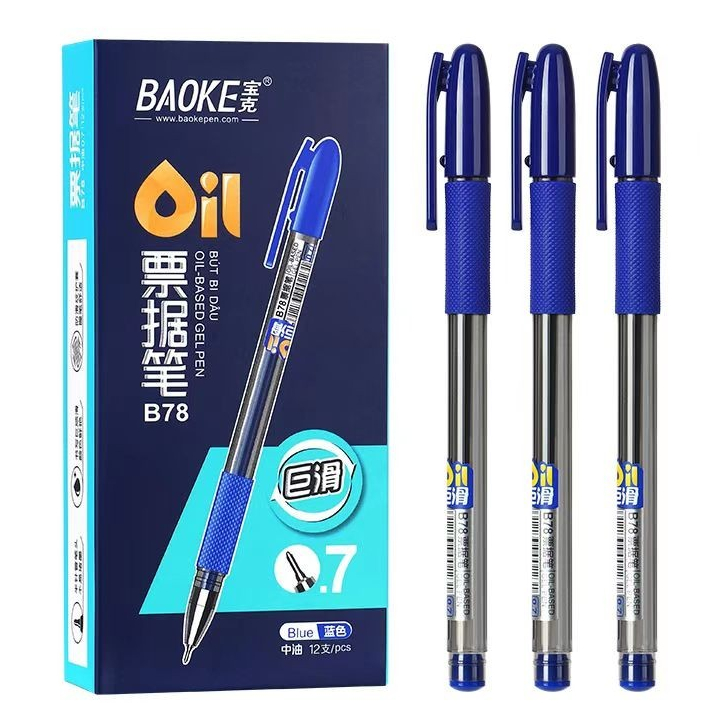 Bút Bi Mở Nắp Mực Oil Ngòi 0.7mm B78 Baoke - Siêu trơn , dành cho học sinh và văn phòng | Shopee ...