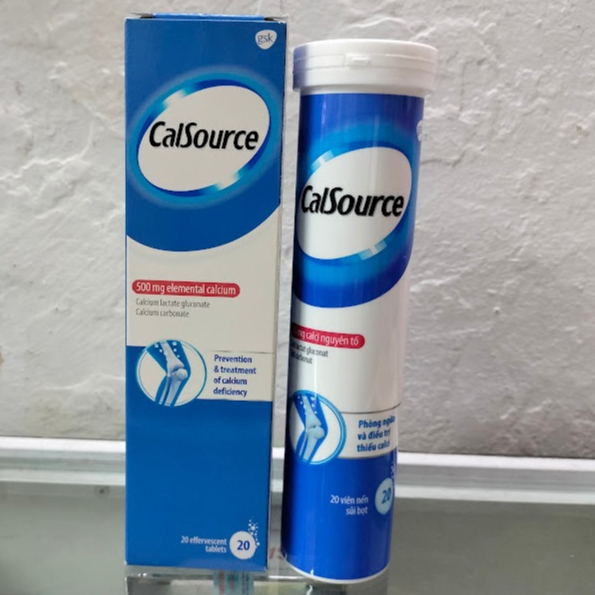 [DATE 10/2025] Viên sủi bổ sung Canxi Calci CalSource 500mg - Tuýp 20 viên Cal Source 500mg ...