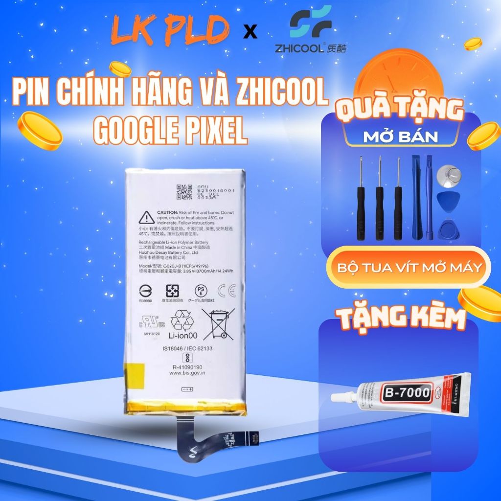 Pin Google Pixel full mã hàng chính hãng và Zhicool: 4XL, 4, 5, 6, 7 ...