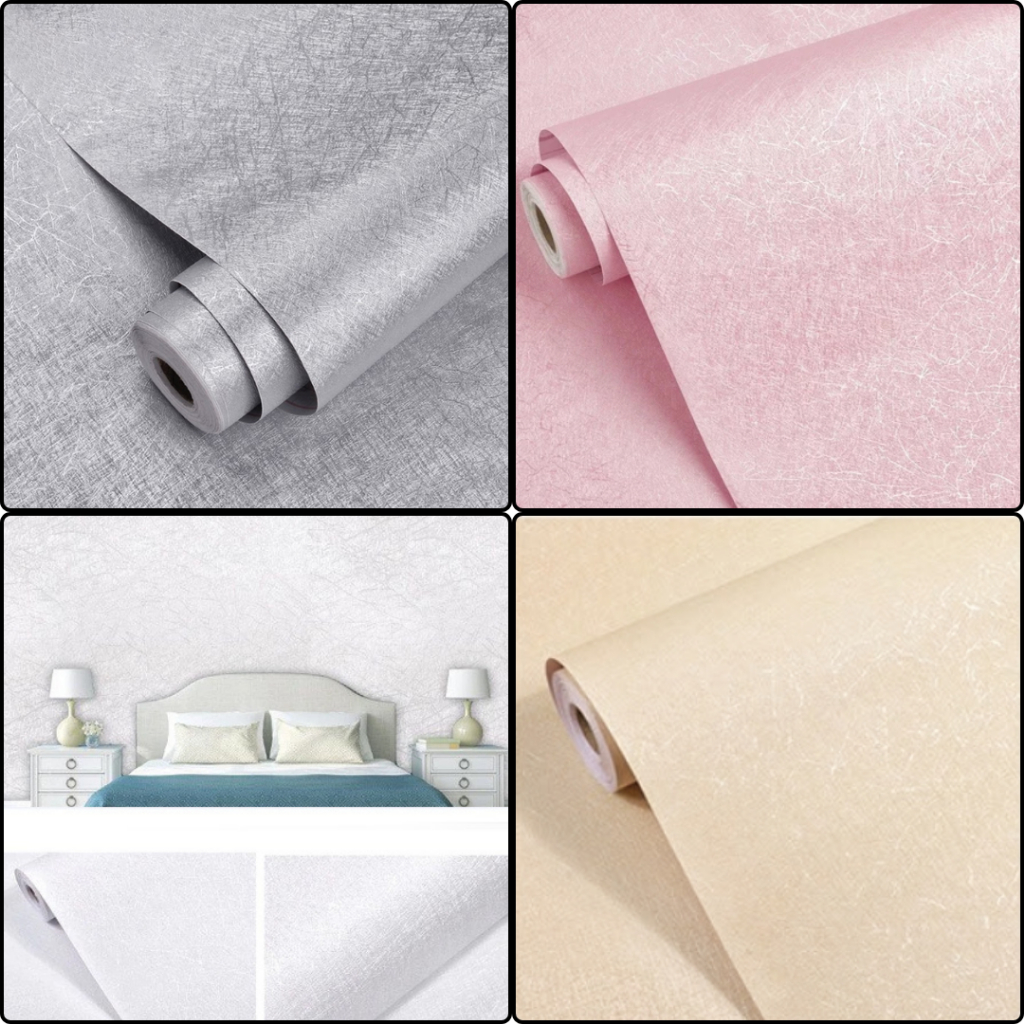 Giấy Dán Tường Xám Xi Măng KT 10m X 45 Cm, Decal Dán Tường Vân Vải Lụa ...