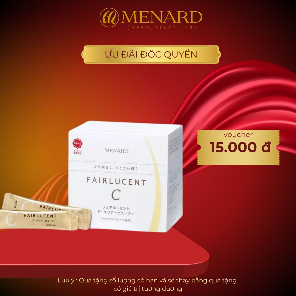 Siêu thực phẩm Menard Fairlucent C chống oxy hóa và hỗ trợ làm đẹp da ( hộp 60 gói x 1,6 gr ...