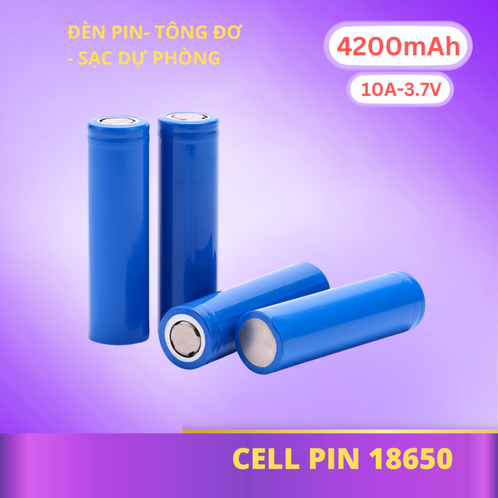 Pin sạc 18650 3.7v dung lượng cao 4200mAh - Pin đầu bằng | Shopee Việt Nam