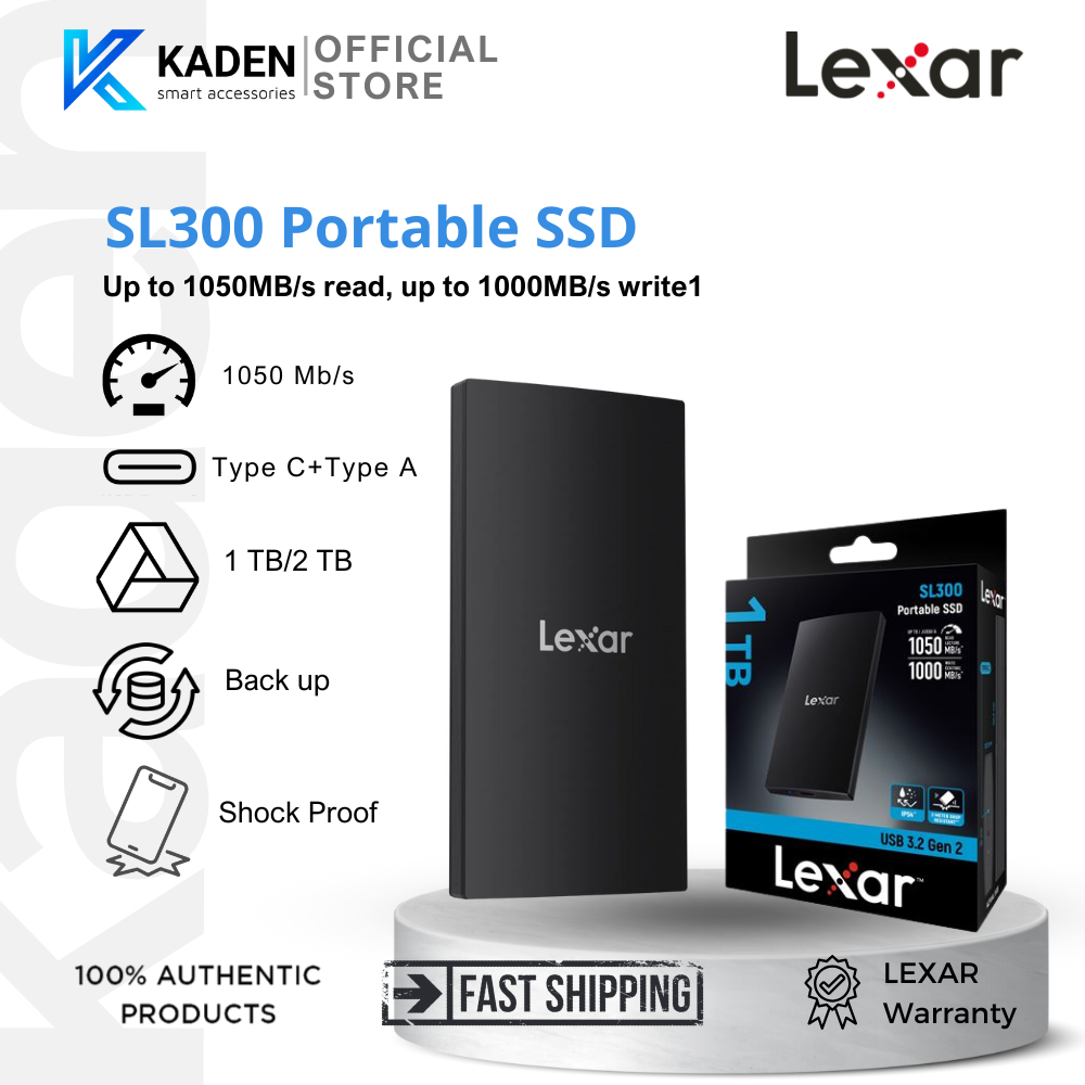 Ổ cứng di động Lexar SL300 Portable SSD 1TB/ 2TB, nhỏ gọn, tốc độ đọc ...