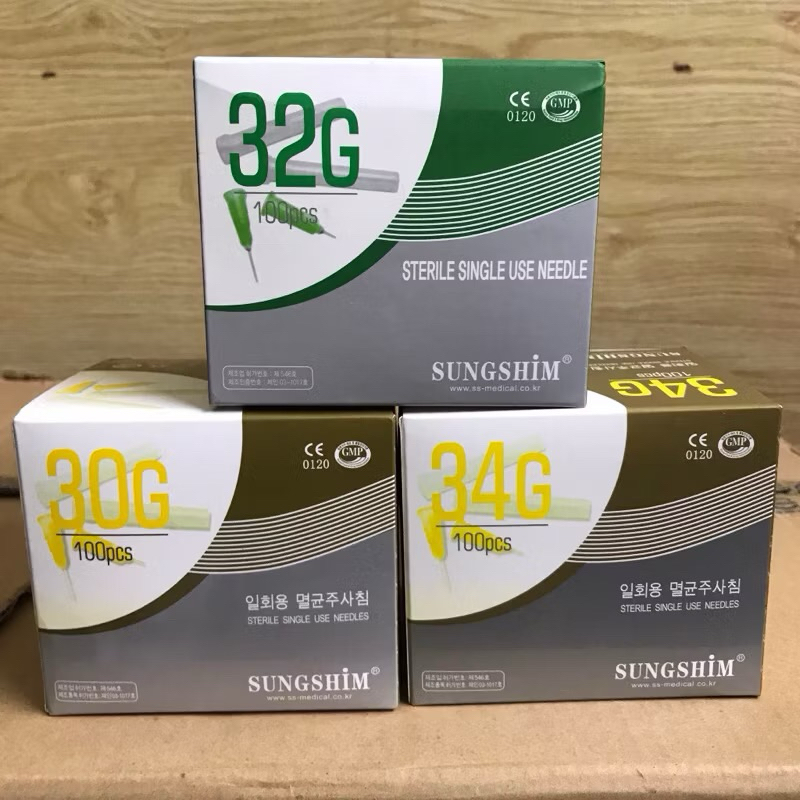 Hộp 100 Cây Kim SungShim Tiêm Meso 30G Hoặc 32G Hoặc 34G Tiêm Căng Bóng PRP Hàn Quốc Chính Hãng ...