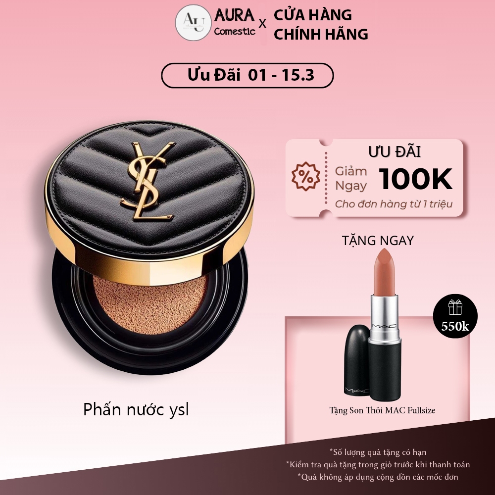 Phấn Nước YSL Le Cushion Encre De Peau Luminous Matte Cushion Foundation 14g, màu đen | Shopee ...
