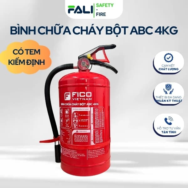 Bình chữa cháy bột ABC 4kg FC-104-ABC FICO bình cứu hỏa cho gia đình có kiểm định PCCC | FALI ...