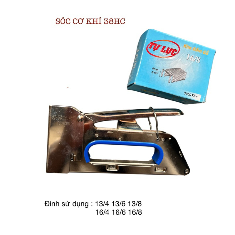 Gim bấm gỗ, gim giỏ quà CMART xanh tặng kèm 1 hộp đinh | Shopee Việt Nam