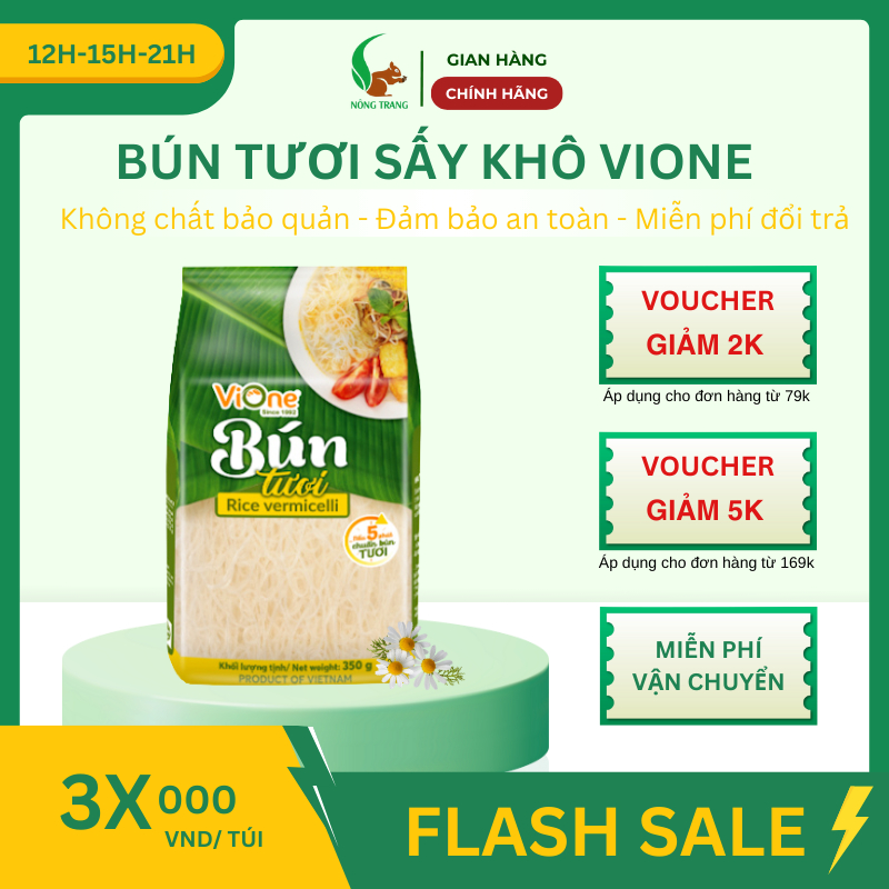 [ViOne] COMBO 2 túi Bún Tươi Sấy Khô ViOne túi 350g - nấu 5 phút chuẩn ...