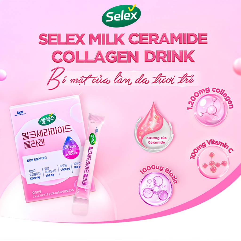 SELEX MAEIL MILK CERAMIDE COLLAGEN (DẠNG BỘT) Hộp 28 Gói, Bổ Sung ...