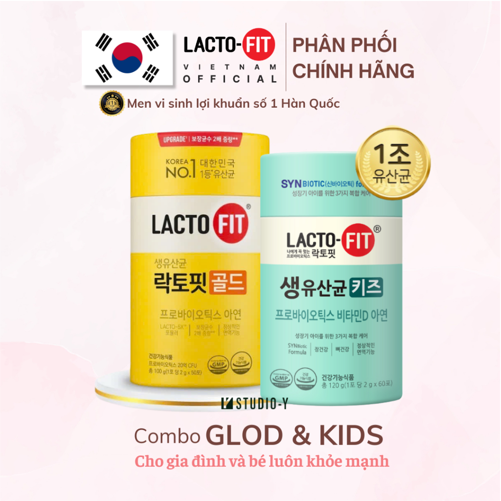 Combo 2 loại LACTO-FIT GLOD & KIDS Men vi sinh lợi khuẩn cho gia đình ...